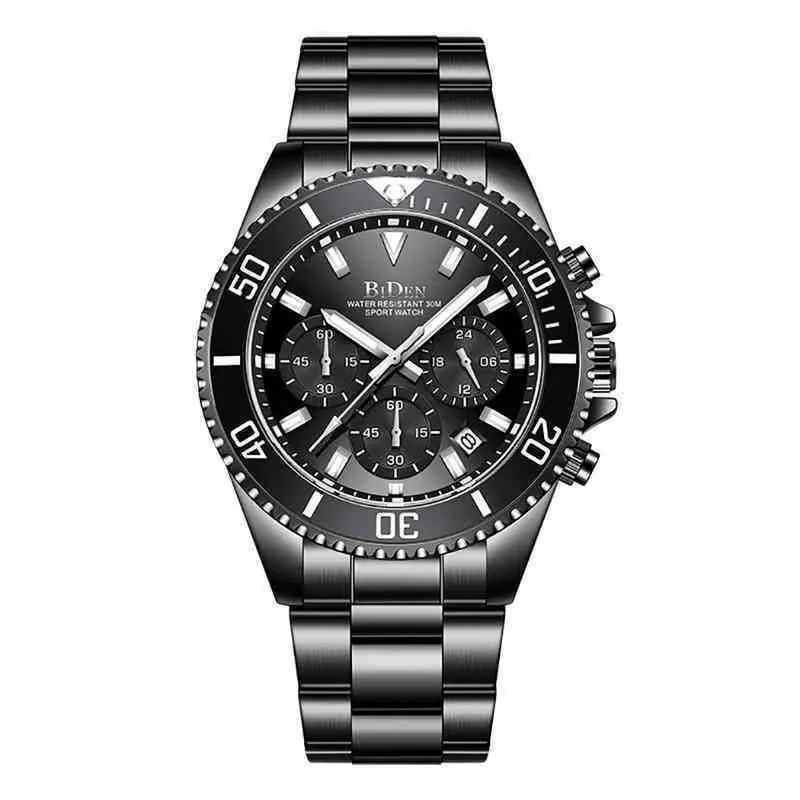 Mens Luxury Gold Waterproof Chronograph Watch Blue Dial & 3ATM Water ...