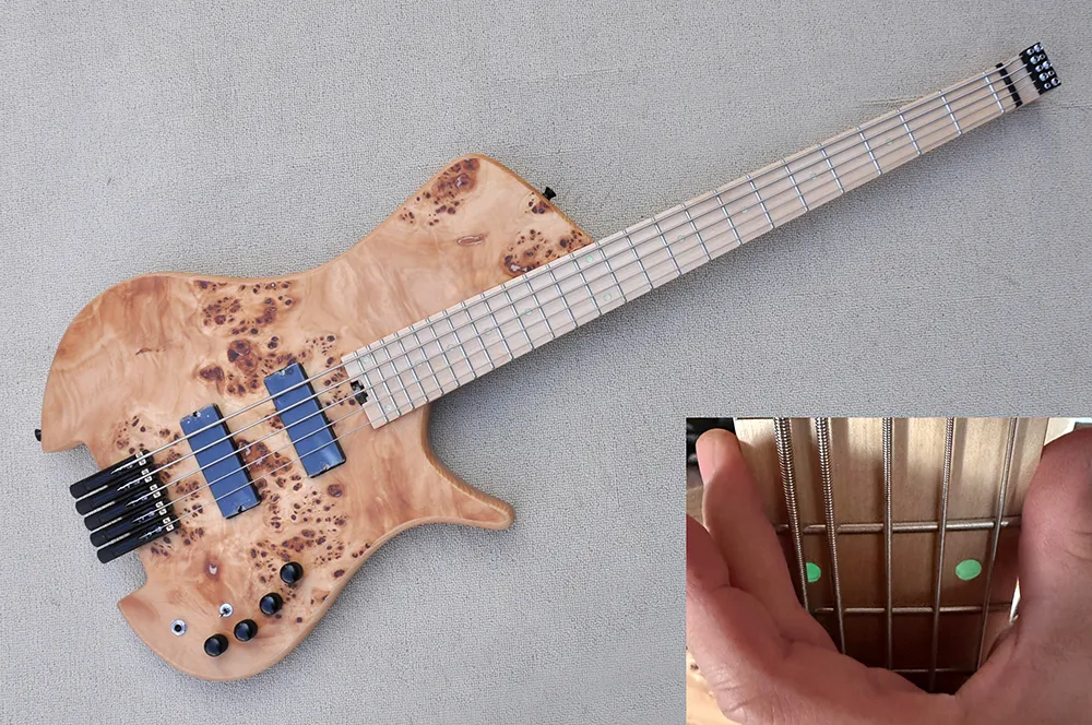 Customizable Headless Electric Bass bass guitar with Maple Fingerboard ...