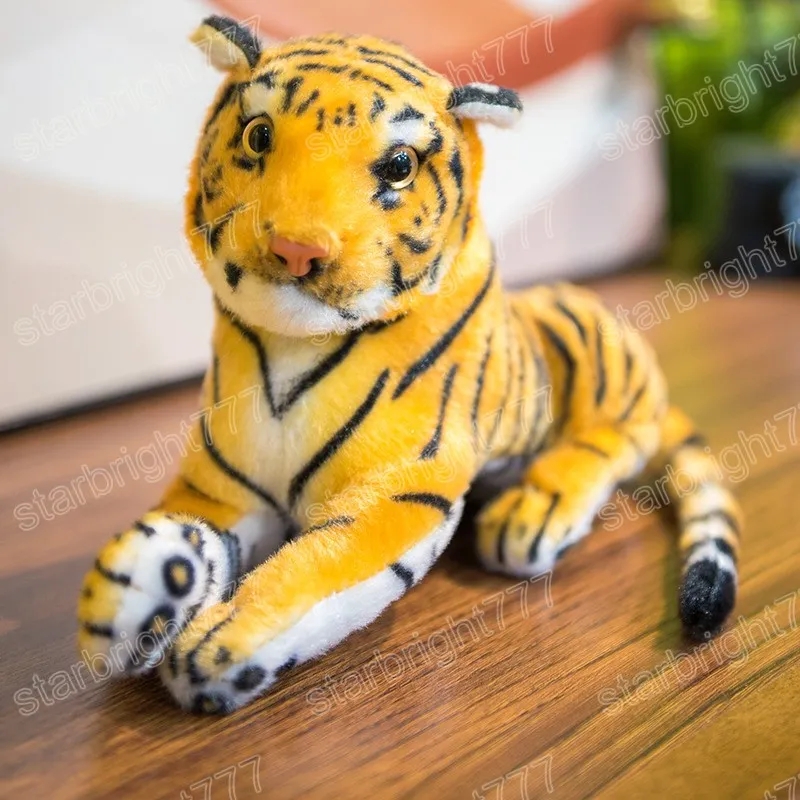 25cm Lifelike Tiger Plush Toys Wild Animals Simulation Tiger Stuffed ...