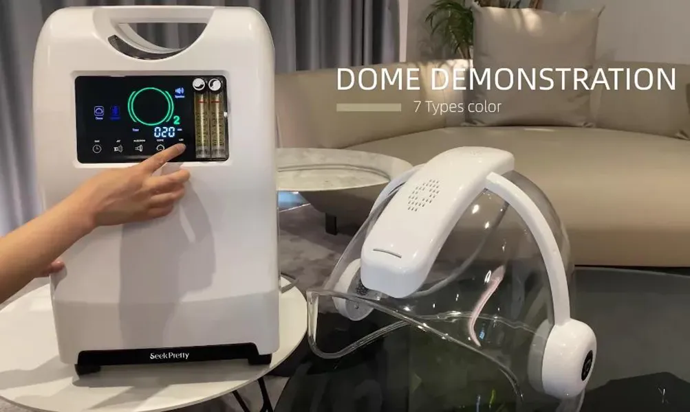 LED Multicolor Facial Therapy Machine With Olive Hyperbaric Oxygen Jet ...