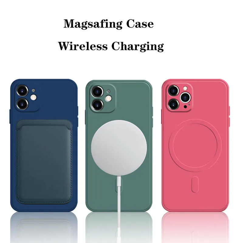 MagSafe Liquid Silicone Magnetic Wireless Charger Case With Camera ...