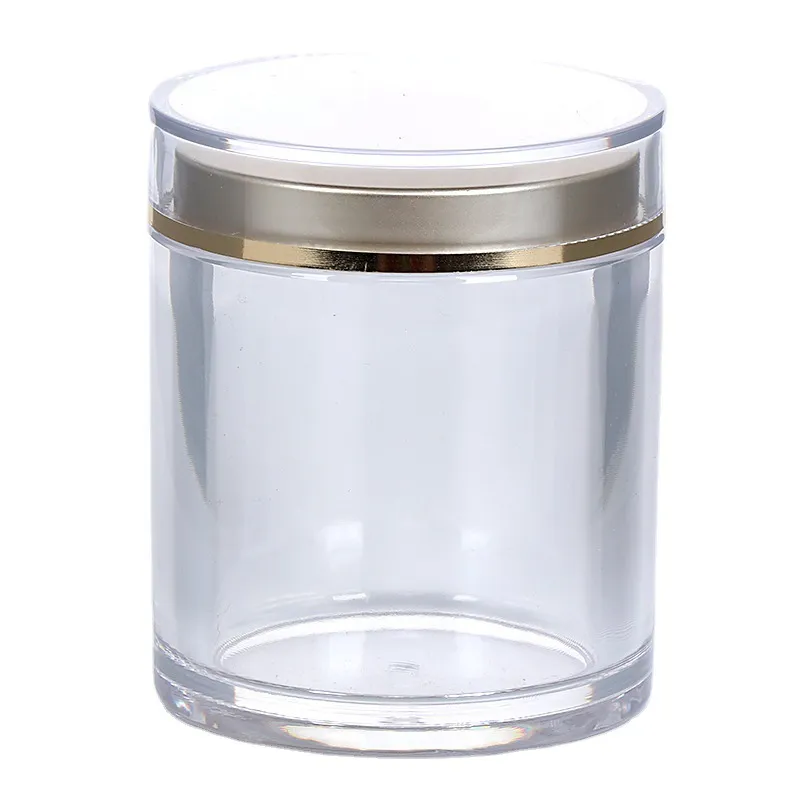 Wholesale Clear Acrylic Plastic Jars With Gold Lid 338ml Bottles For ...