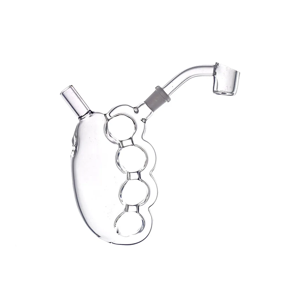 Glass Oil Burner Bong Small Hand Sized Water Pipe With Quartz Banger ...