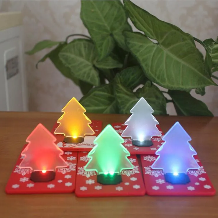 LED Christmas Tree Night Light Unique Folding Pocket Card Lamp For ...