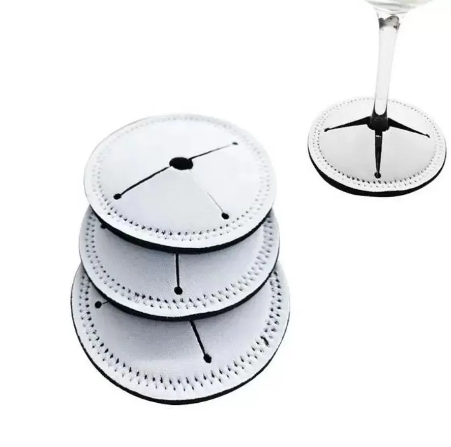 Double Layer Neoprene Coaster For Wine Glass And Cups Sublimation Blank ...