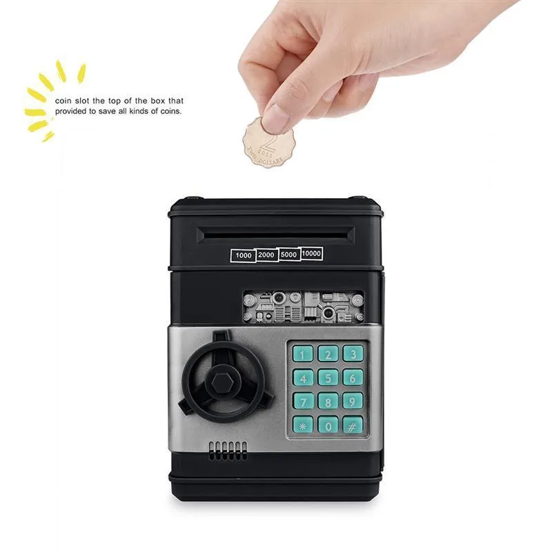 Automatic Deposit Electronic Piggy Bank ATM - Password Protected Cash ...