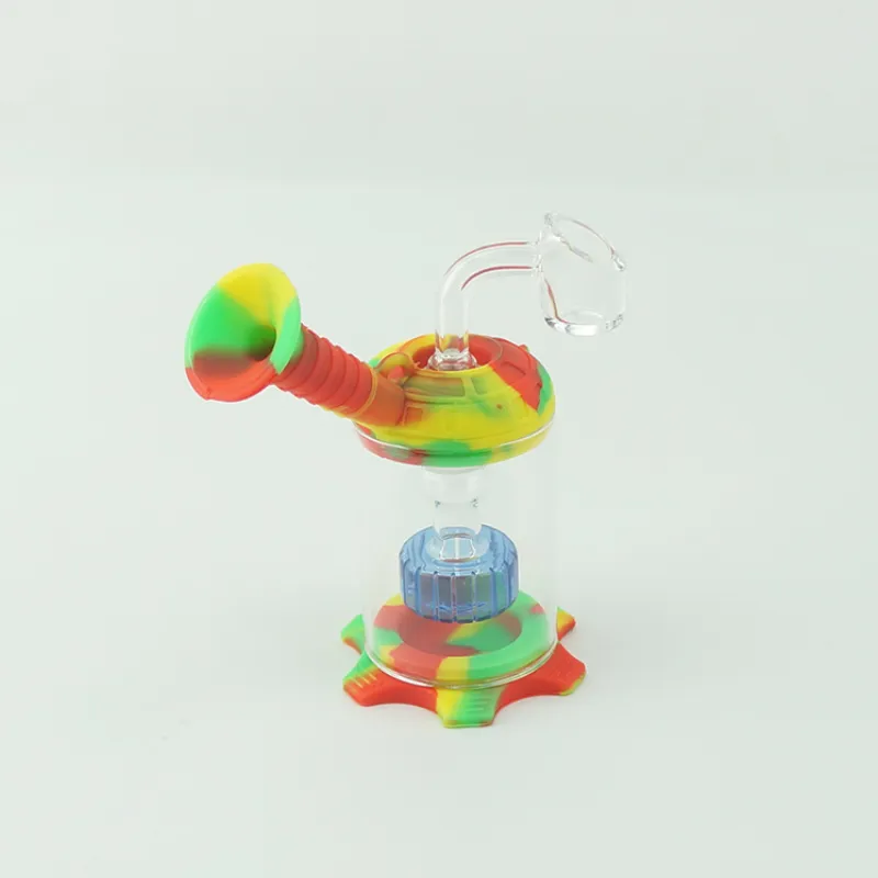 Silicone Bubbler Oil Burner Water Pipes Glass Filtration Chamber Hookah ...