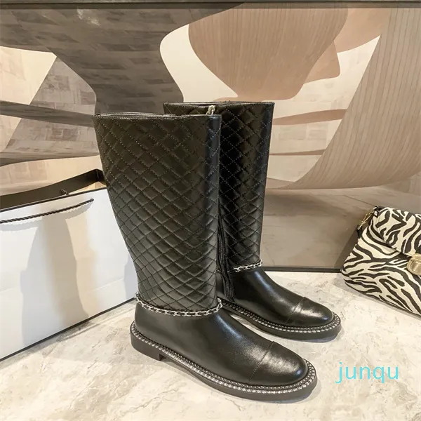 Pro Chain Red Black Long Martin Knee Boots Import Calf Super Slim ...