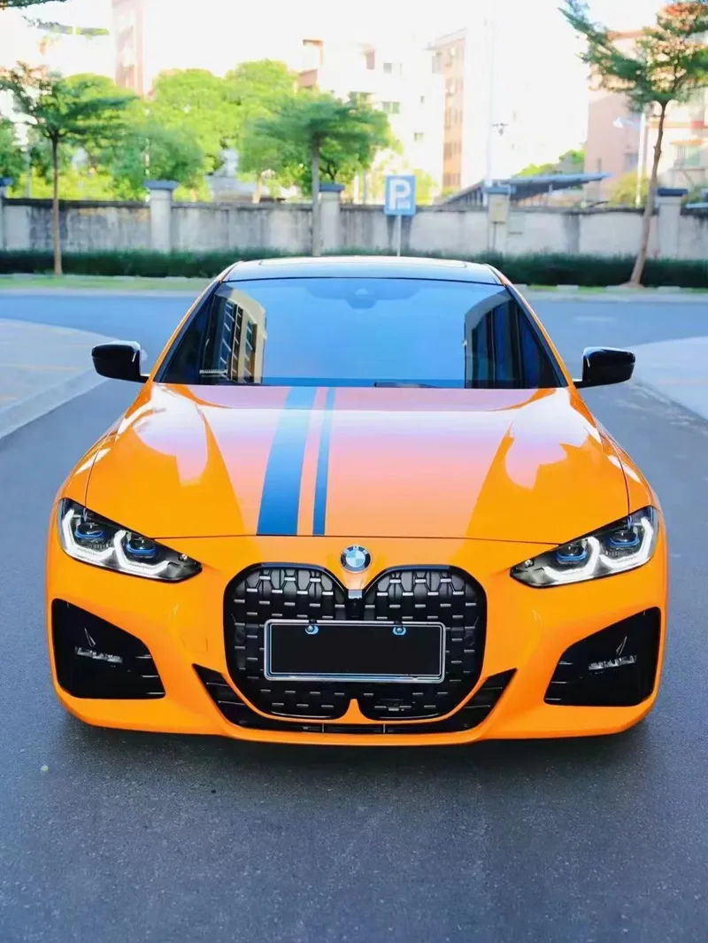 Orange Vinyl Wrap Film Ultra Glossy Adhesive Decal Windshield Stickers ...