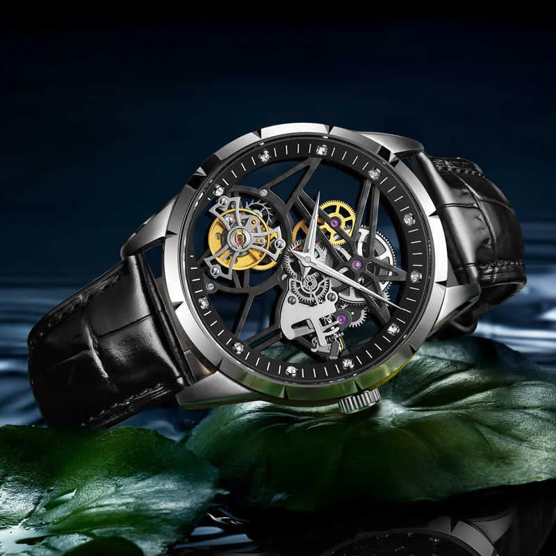 Sophisticated Double Sphere Hollow Out Mechanical Watch Featuring ...