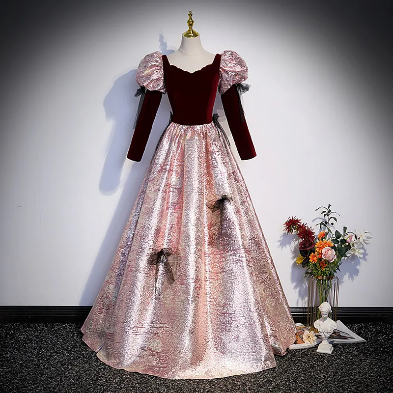 Luxury Roscoco-Themed Velvet Court wedding guest gowns with Bubble ...