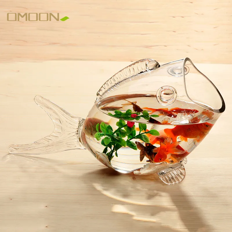 Clear Glass Fish Bowl - Unique Fish-Shaped Aquarium for Home & Office ...