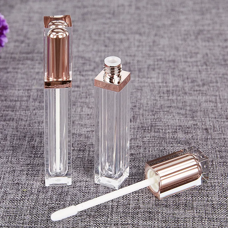 Plastic Empty Clear Lipgloss Tube Bottle Containers Tops Mini ...
