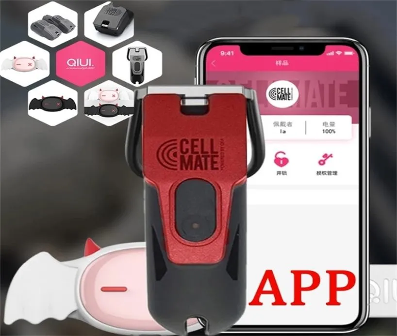 QIUI APP Remote Control Cock Cage Male Chastity Belt Cellmate Penis ...