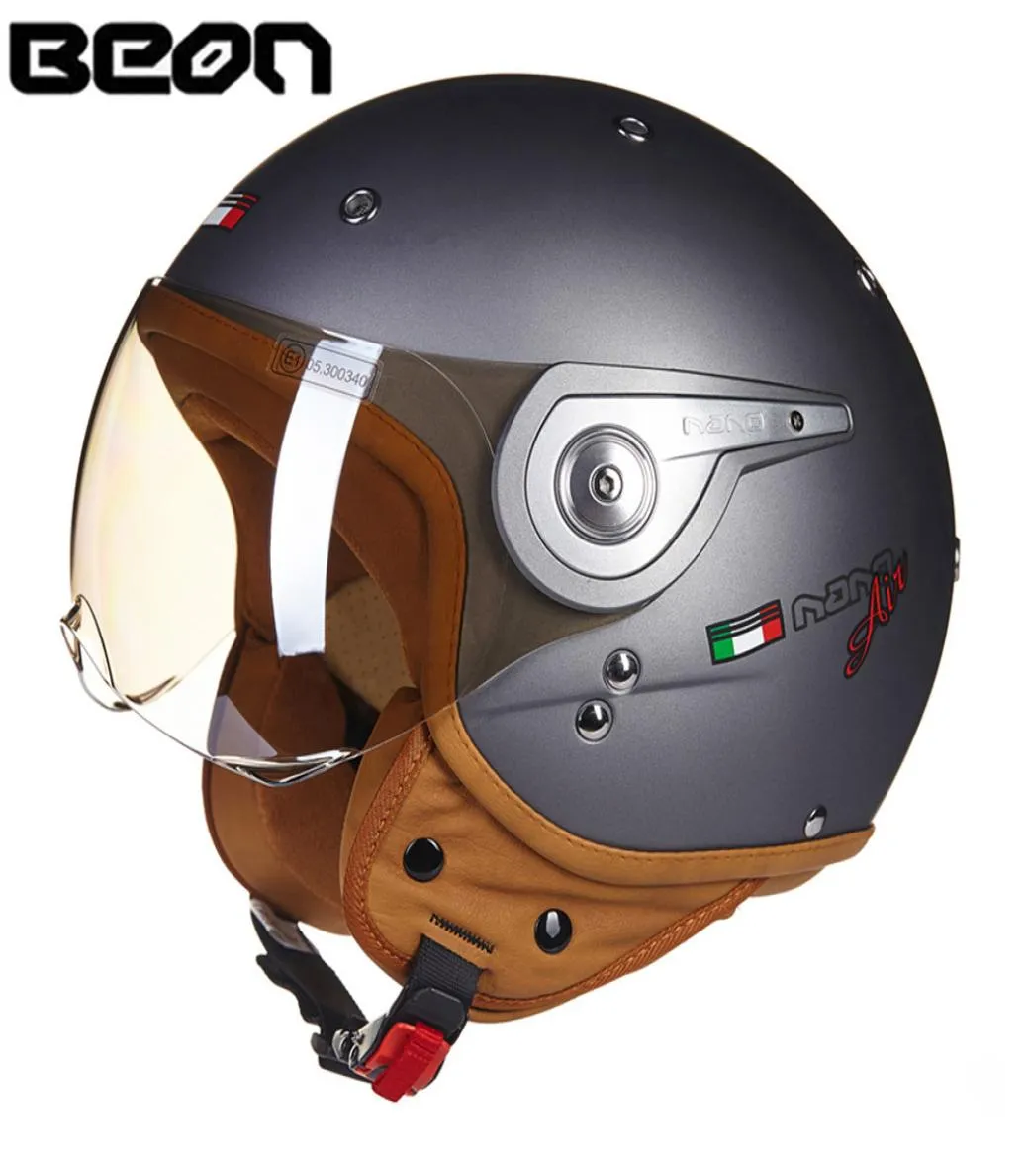 Beon 34 Open Face Motorcycle Helmet Chopper Vintage Casco 110Dy Moto ...