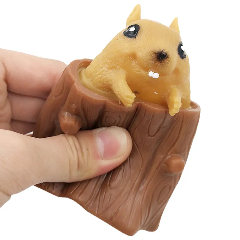 Evil Squirrel Cup Fidget Poppet Toy Squishy Stump For Stress Relief And ...