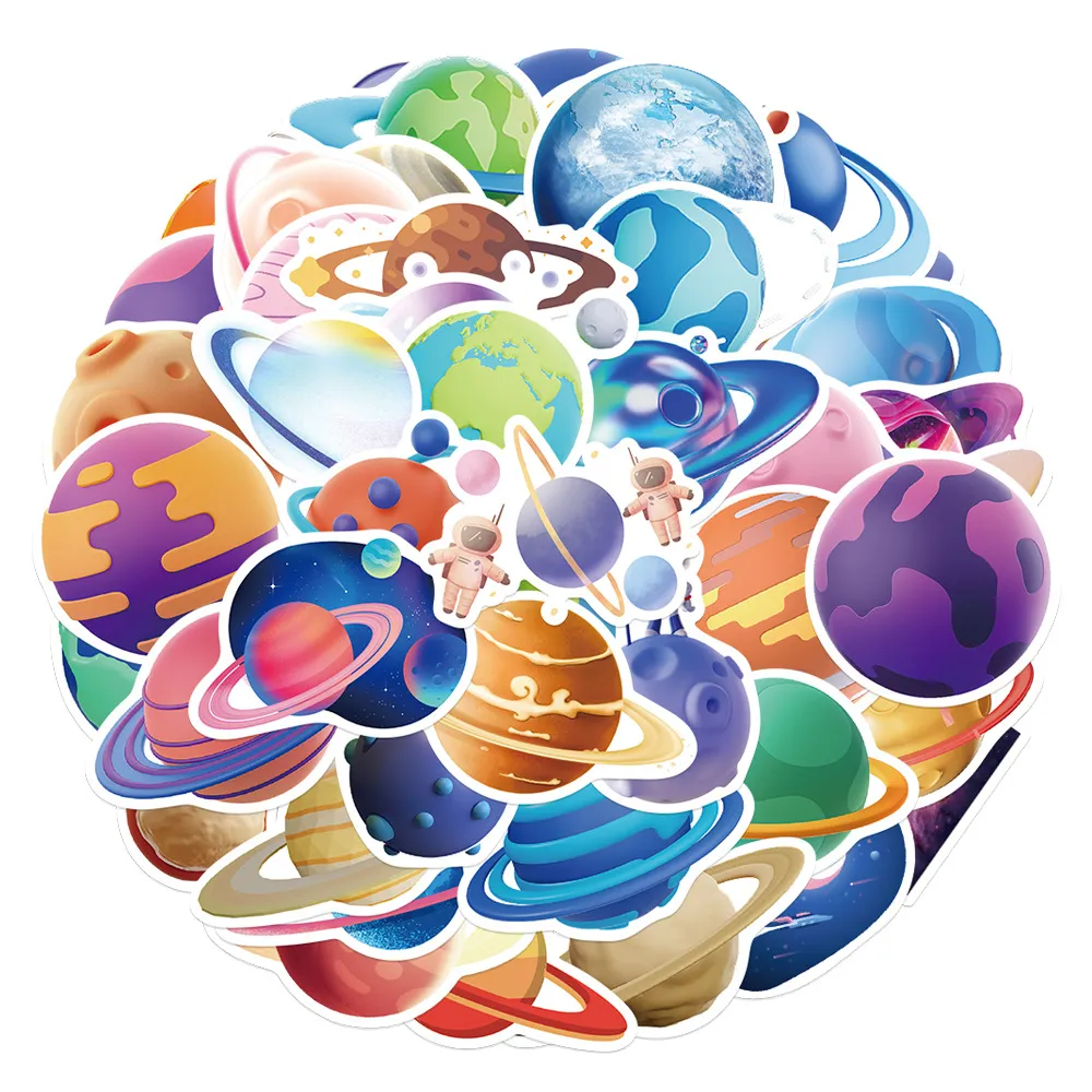 3D Small Planet Skateboard Cute Stickers For Journal For DIY Projects ...