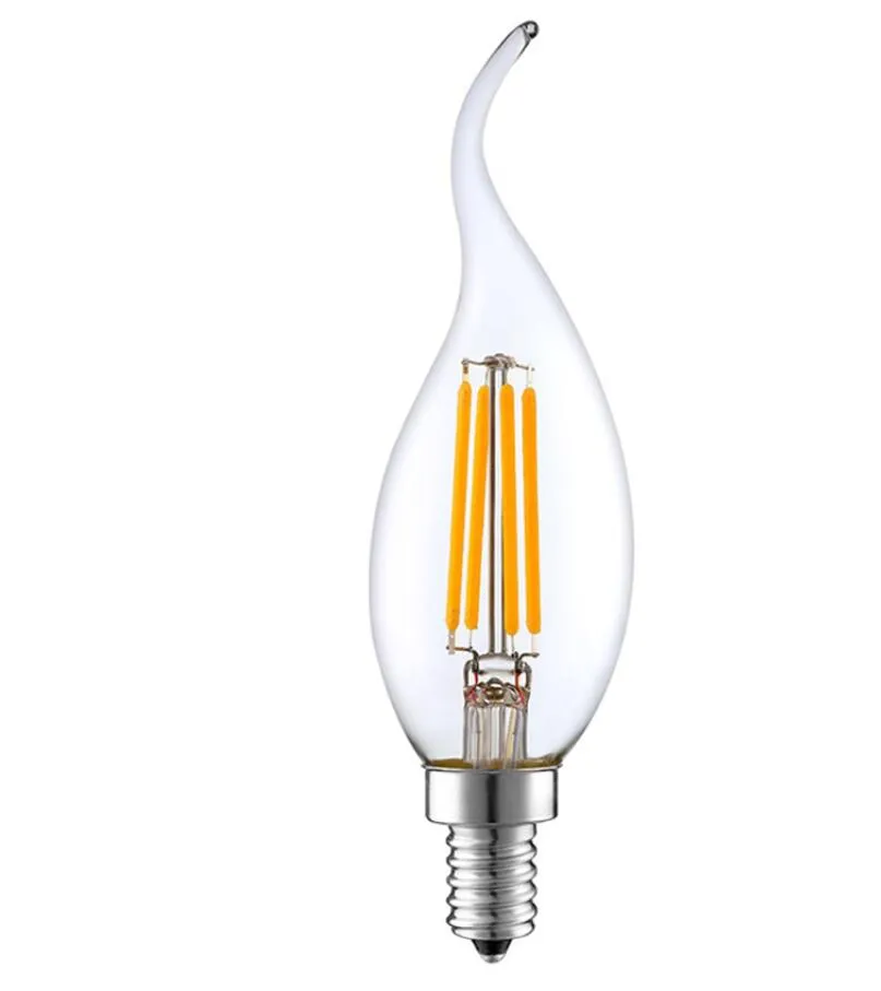 Small Screw Bulb E14 LED Filament Bulbs: 2W 4W 6W Clear Candle, Edison ...