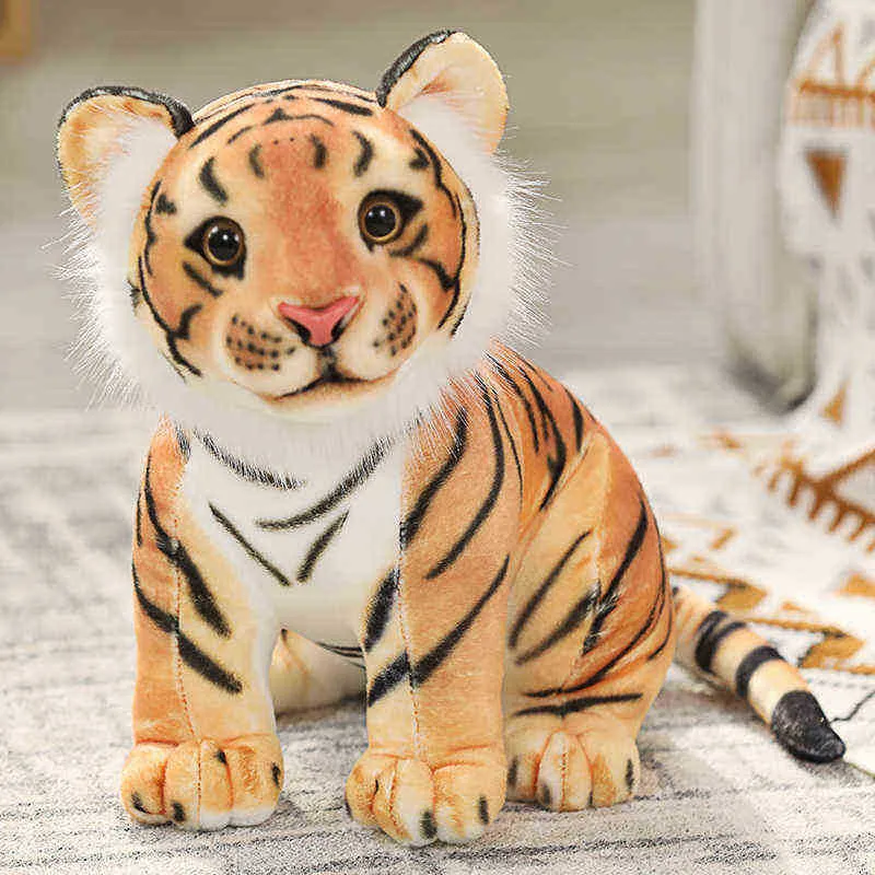 Large Sitting Tiger Plush Realistic Soft Stuffed Animal For Kids ...