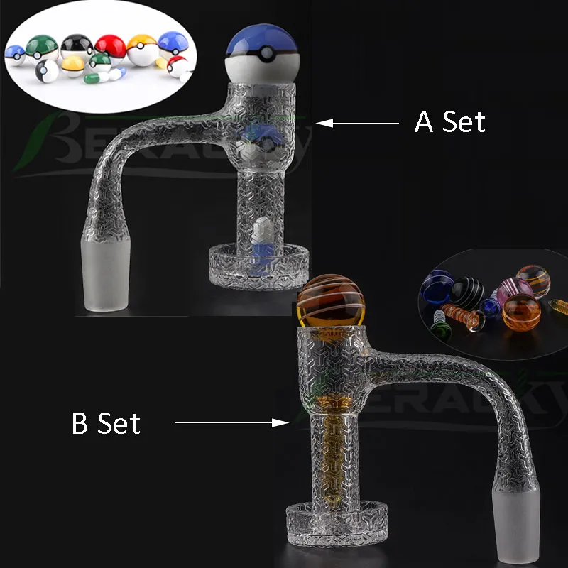 Beracky Two Style Sandblasted Full Weld Terp Slurper Quartz Banger Set ...