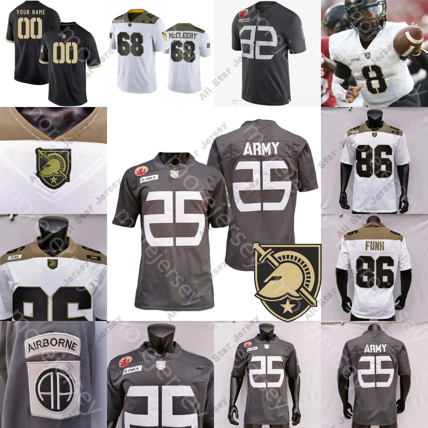 Custom Army Black Knights Football Jersey, NCAA College Jemel Jones ...