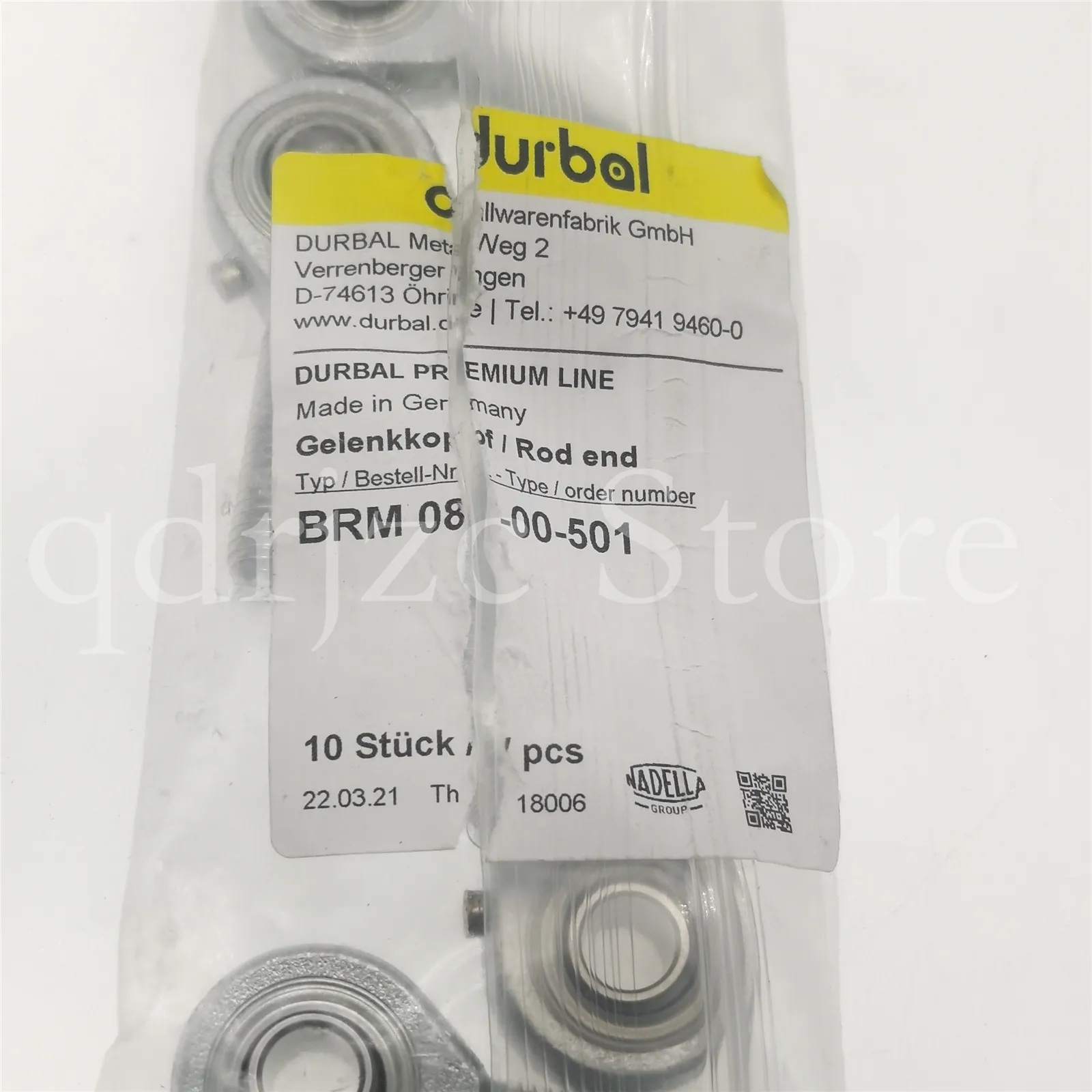 DURBAL High Speed Rod End Bearings BRM08 00 501 M8 Normal Thread ...