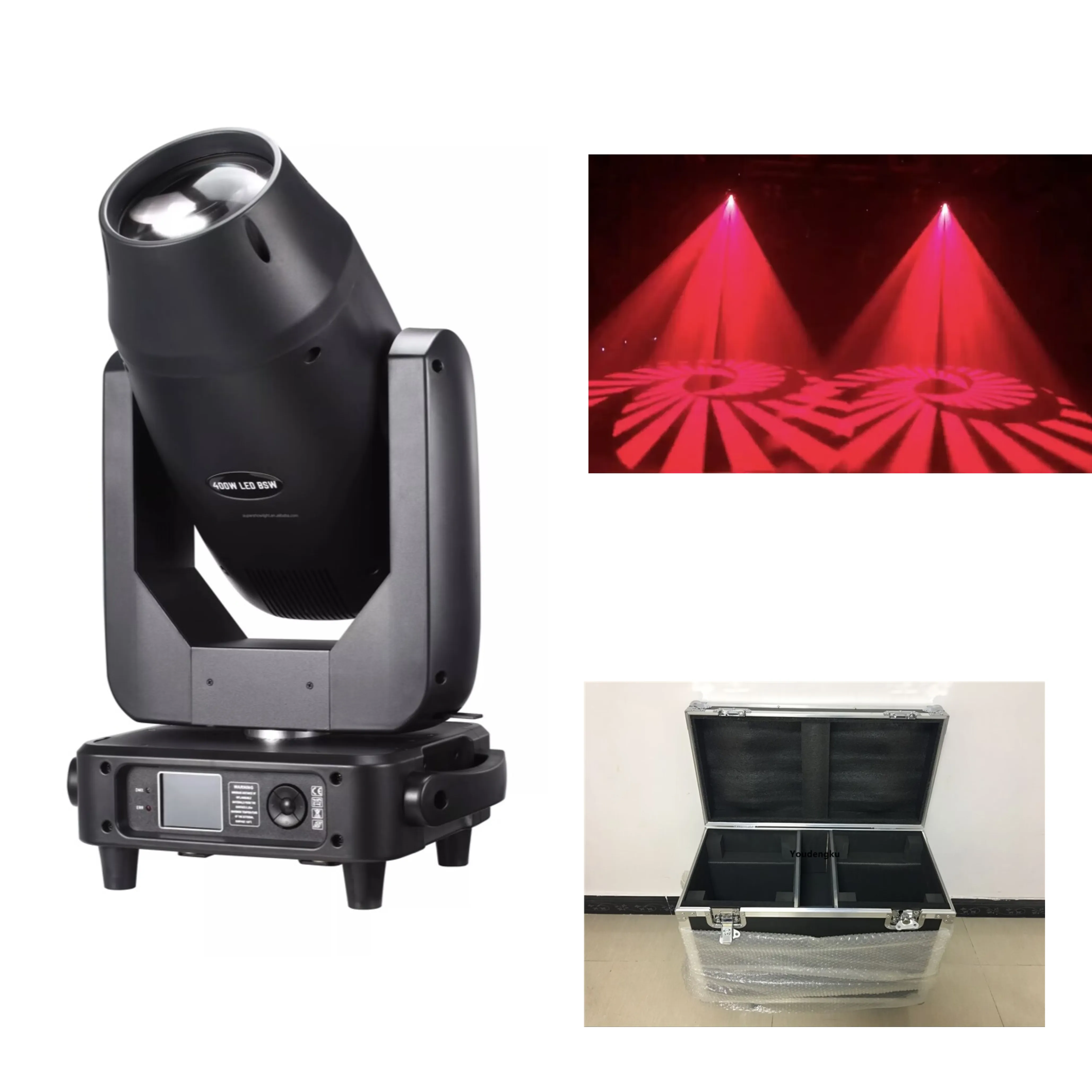 2 Pack 400W CMY CTO LED Moving Head Led Moving Head Spot With Zoom Wash And Flycase 3in1 Stage ...