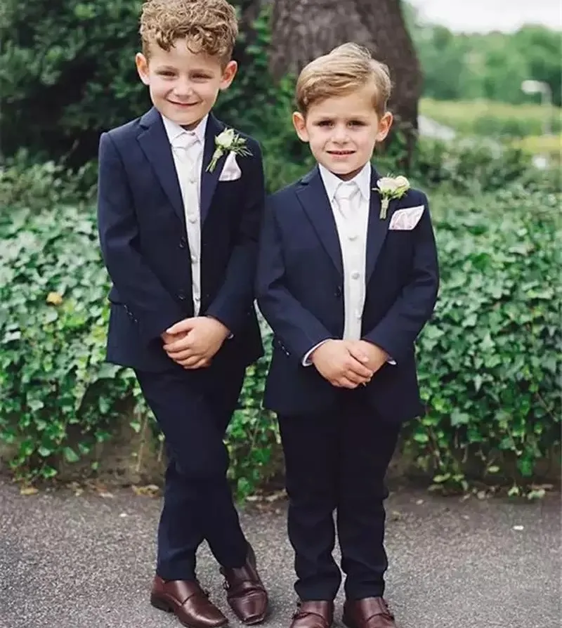 Navy Two Button Tuxedo Boys Suits For Boys Perfect For Weddings, Proms ...