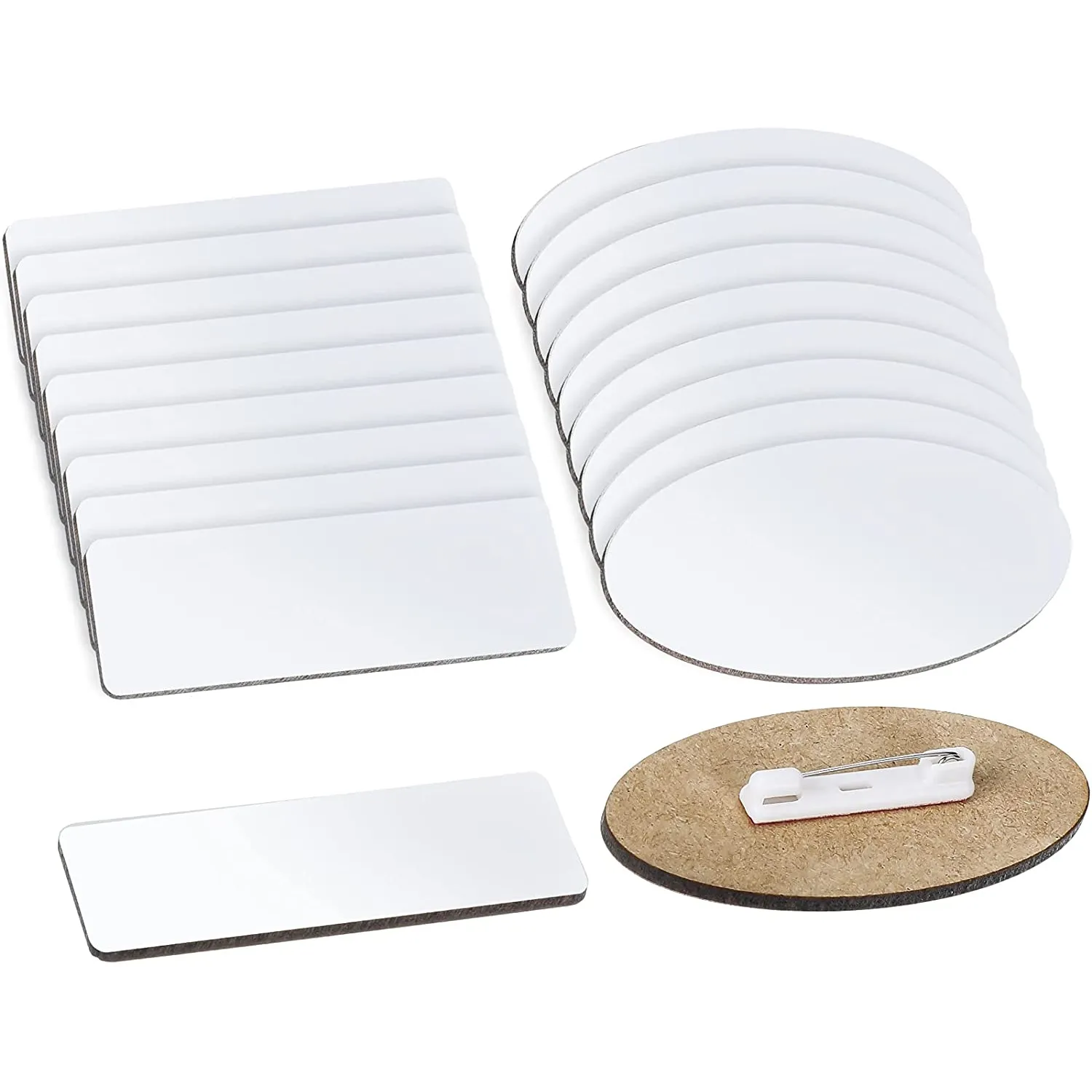 Sublimation Name The Tag With Pin Blank White Badges Pin DIY ID Name ...