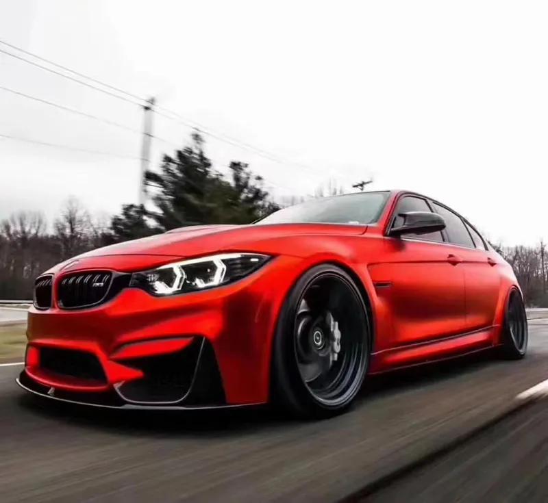 Matte Satin Blood Red Vinyl Wrap For Cars Adhesive Decal Sticker Roll ...