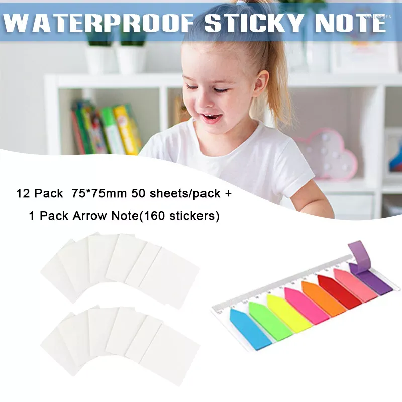 Transparent Sticky Notes Set - Waterproof Memo Pads, Colorful Arrow ...