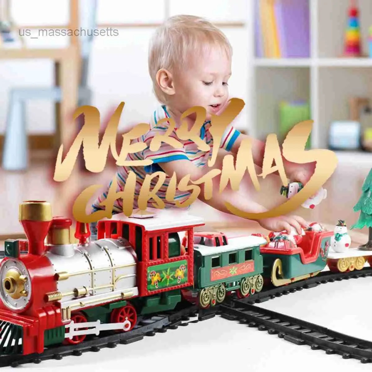 Electric Car Track Toy Christmas Train Set: Mini Rail Car With Sound ...