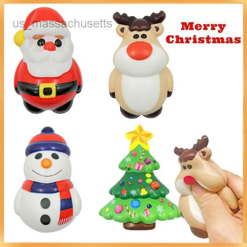 Christmas Toy Squishy Toys For Kids Christmas Gift Santa Claus Snowman ...