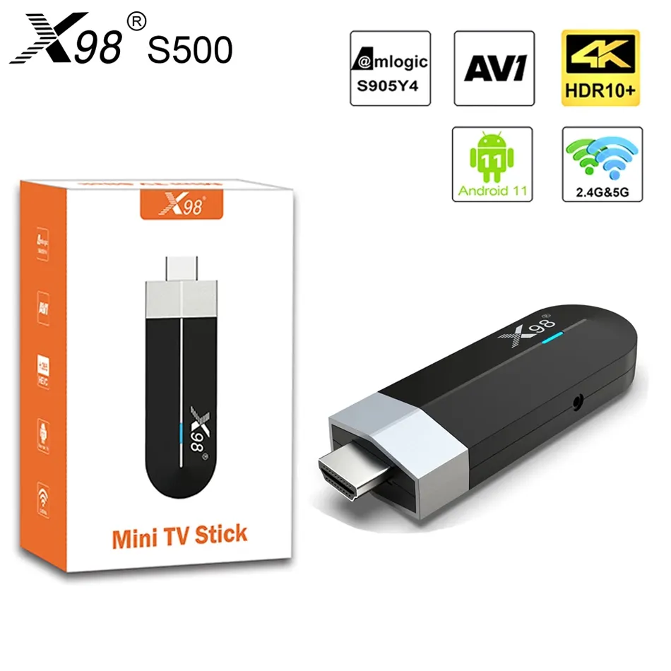 X98 S500 Android 11 TV Stick Amlogic S905Y4 Quad Core 4G 32G AV1 4K ...