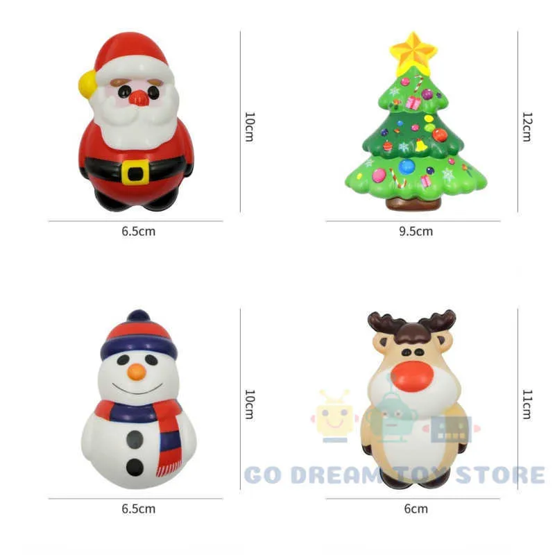 Christmas Toy Squishy Toys For Kids Christmas Gift Santa Claus Snowman ...