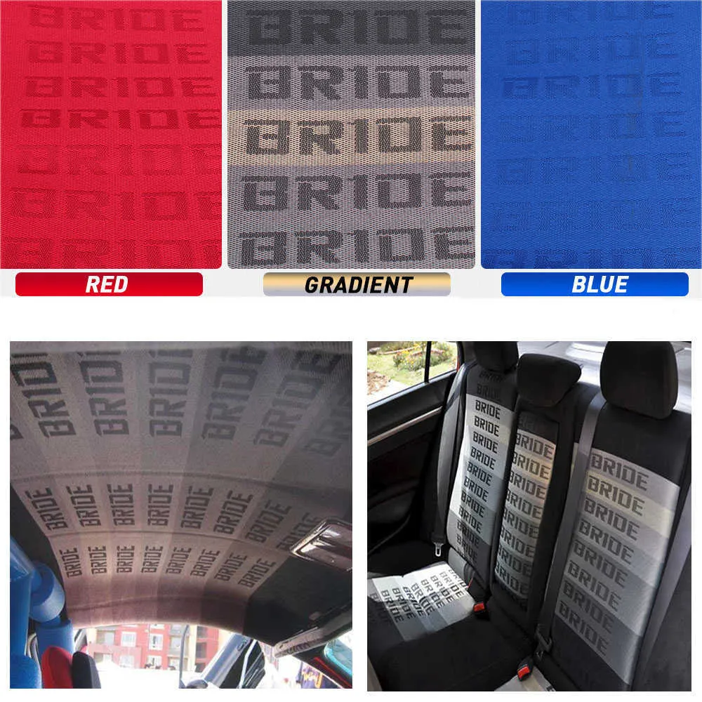 Car Seat Covers 100CM X160CM Black JDM BRIDE Racing Car Seats Fabric ...