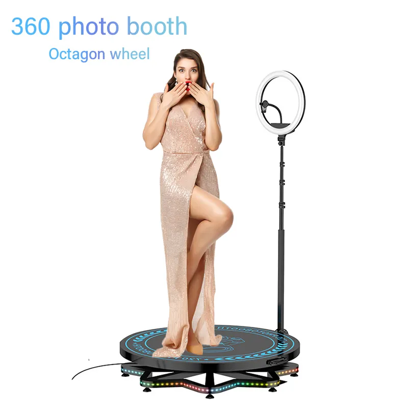 Other Stage Lighting 360 Photo Booth Automatic Rotating Selfie Platform ...