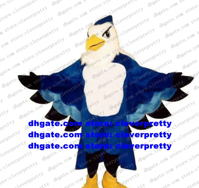 Blue Long Fur Hawk Mascot Costume Falcon Tercel Tiercel Vulture Bald ...