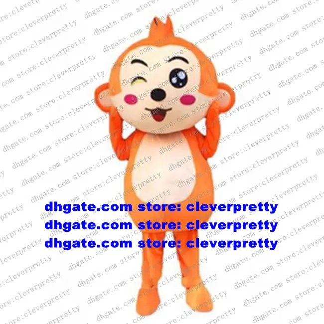 Turuncu Sarı Maymun Maskot Kostümü Yetişkin Karikatür Kıyafet Takım ...