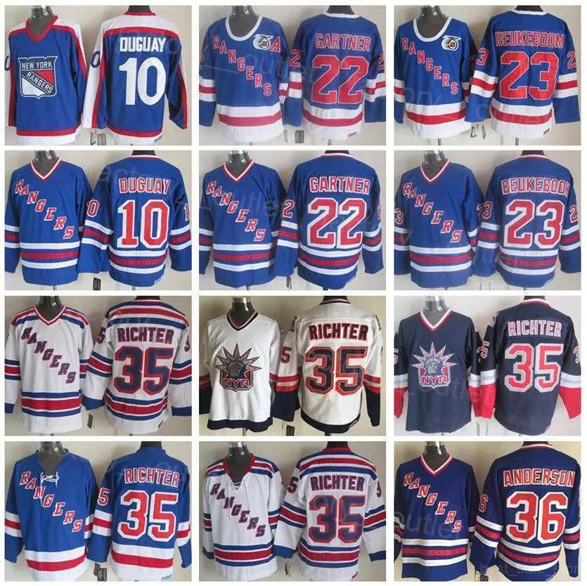 New York Rangers Throwback Retro Usa Hockey Sweater Jeff Beukeboom #23 ...