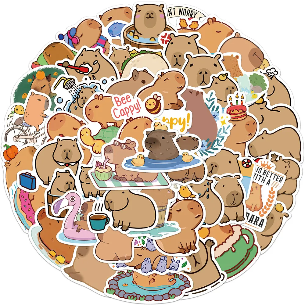 50 Non Random Cartoon Capybara Teddy Bear Stickers For Car, Bike ...