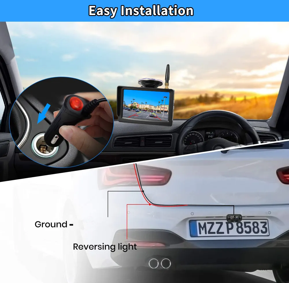 Wireless Car Backup video camera equipment with...