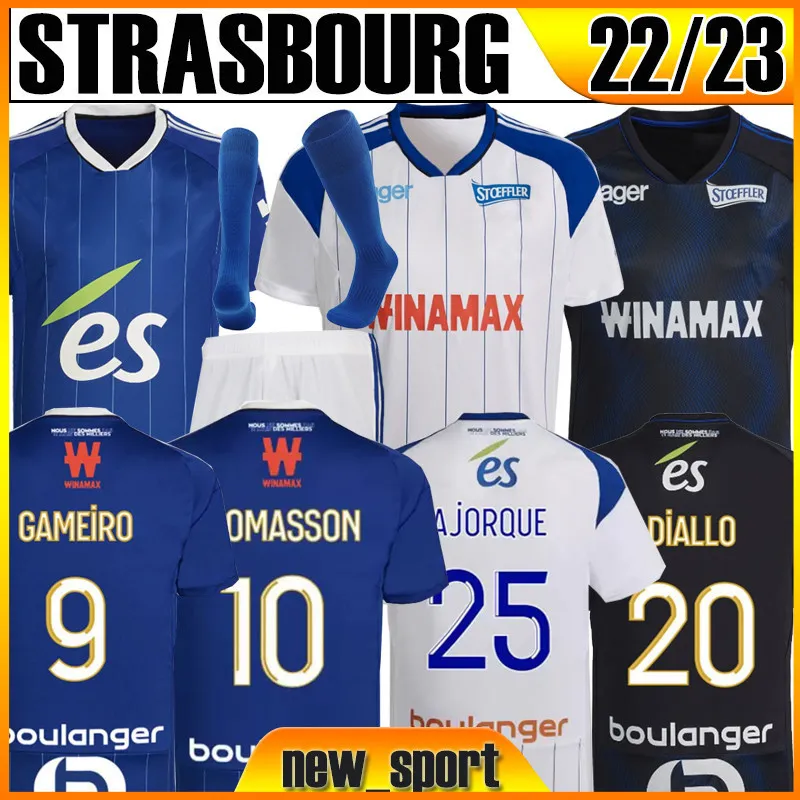 22 23 RC Strasbourg Soccer Jerseys Diallo #20 Gameiro #9 Maillot De ...