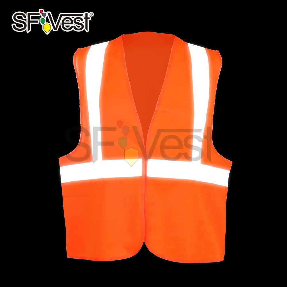 Safety reflective vest for construction and roadway work with ...