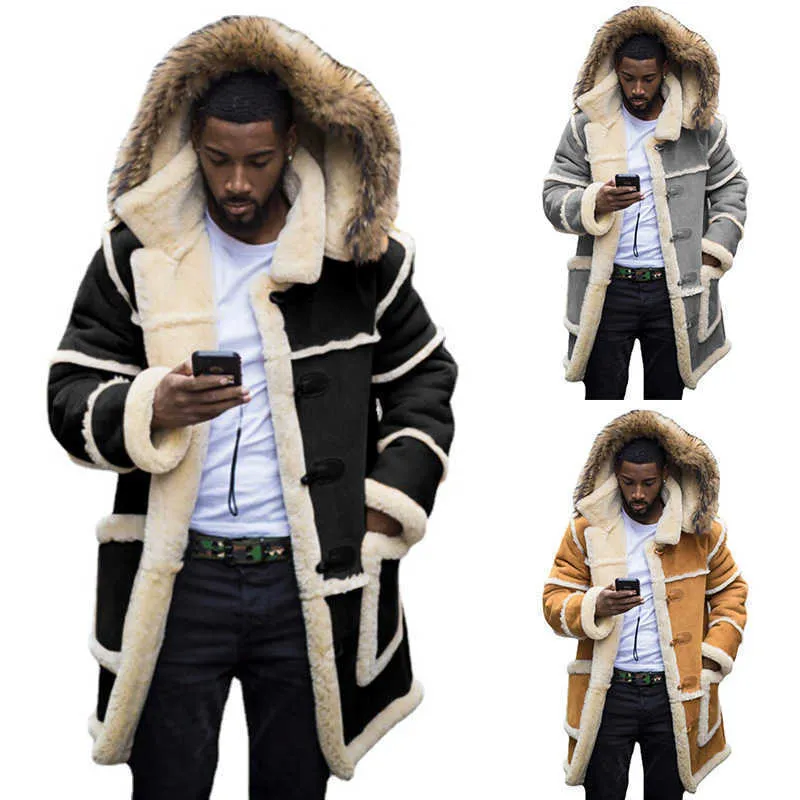 2022 Mens Winter Thick Long Winter Coat Men With Fur Faux 2022 Mens Winter Thick Long Winter Coat Men With Fur Faux