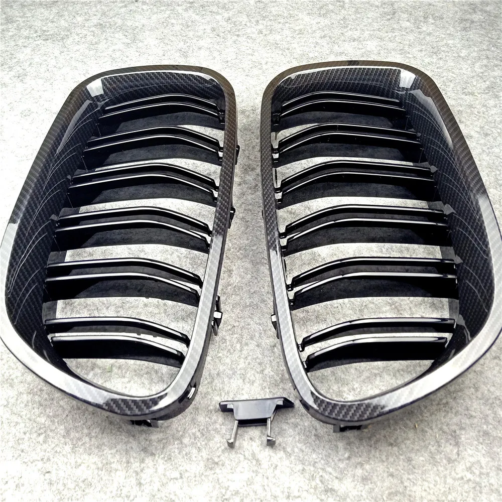Double Slats Gloss M Color Kidney Grille Grill For BMW 5 Series F10 F11 ...