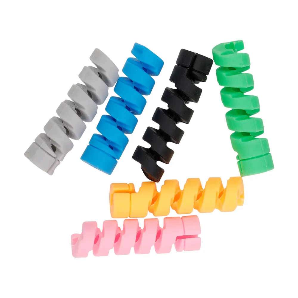 Charging Cord Protector, Spiral Design Silicone Cable Protective Sleeve ...