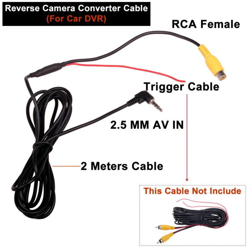 RCA To 2.5mm AV Input Converter Cable Car Rear View Reverse Camera To ...