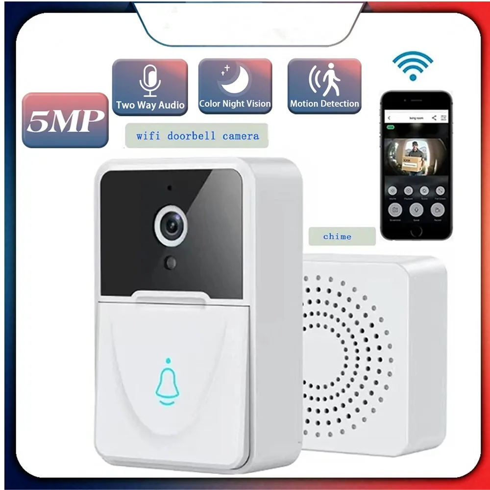 Smart WIFI Doorbell Camera HD Wireless Video Doorbell With Voice ...
