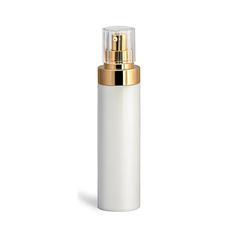 White Plastic Airless Vacuum Pump Bottles With Gold Pumps Clear ...